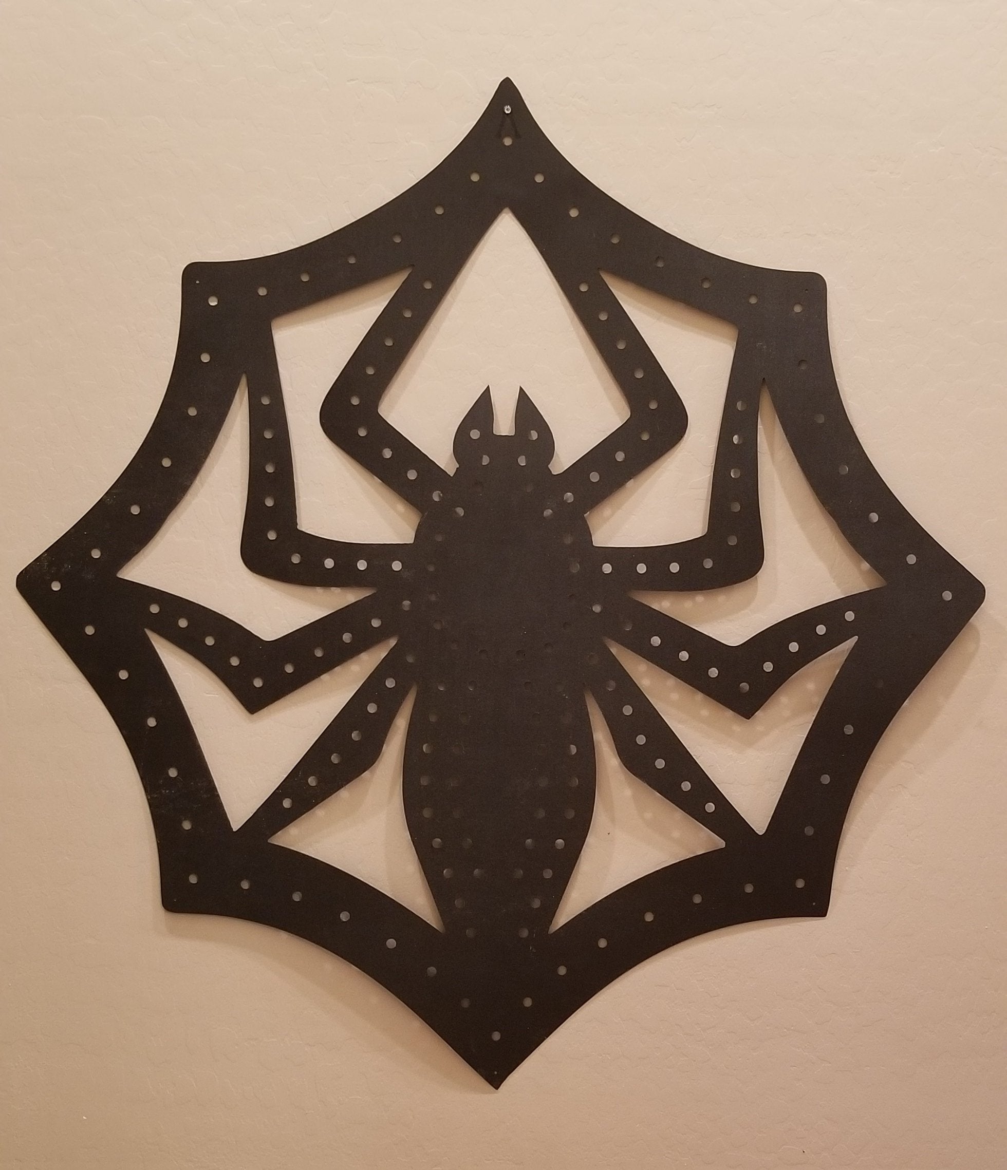 Laser Cut Spider in Web for RGB Pixels by Gilbert Engineering
