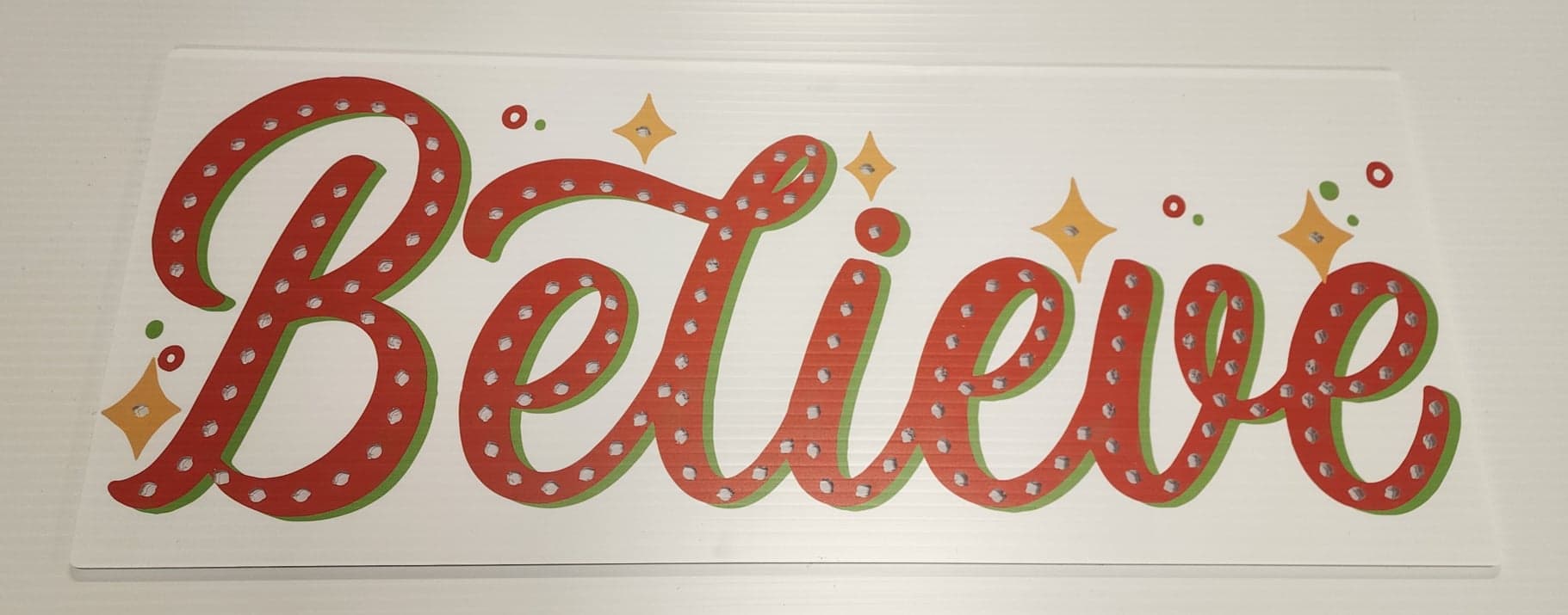 Vibrant IMPRINT Believe Sign with RGB Pixels by Gilbert Engineering USA