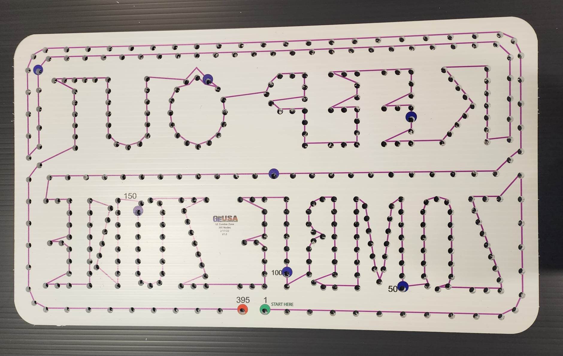 Zombie Keep Out Sign - Laser Cut RGB Pixels by Gilbert Engineering USA